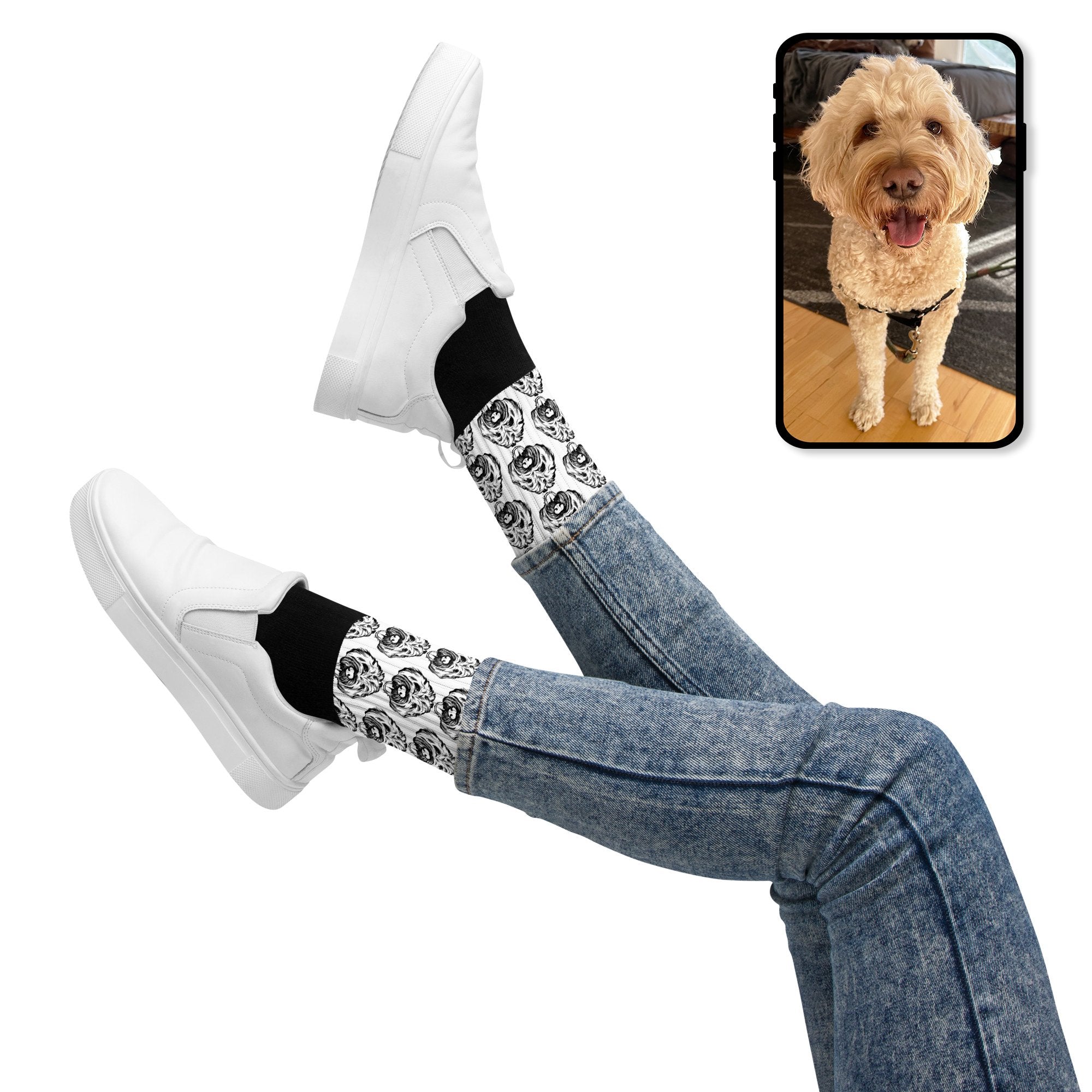 Custom Pet Portrait Socks | Personalized Line Art Socks